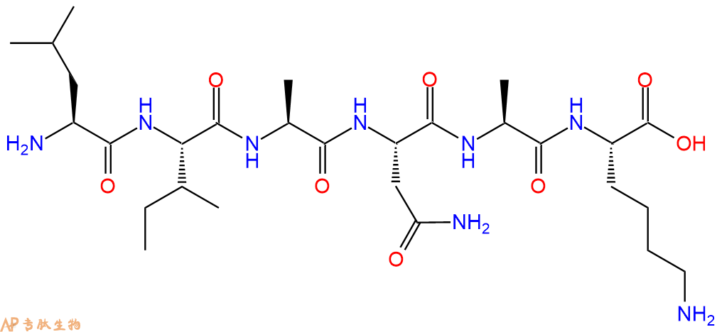 六肽Leu-Ile-Ala-Asn-Ala-Lys_H2N-Leu-Ile-Ala-Asn-Ala-Lys-OH_H2N-LIANAK-OH ...